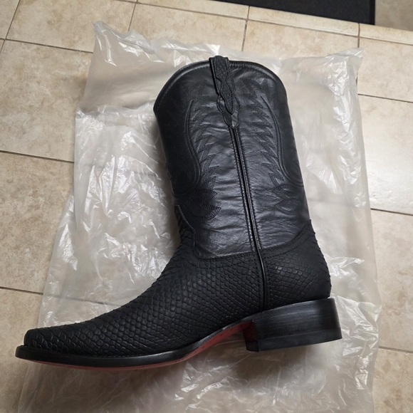 alfa | Shoes | Alfa Black Python Cowboy Boots | Poshmark